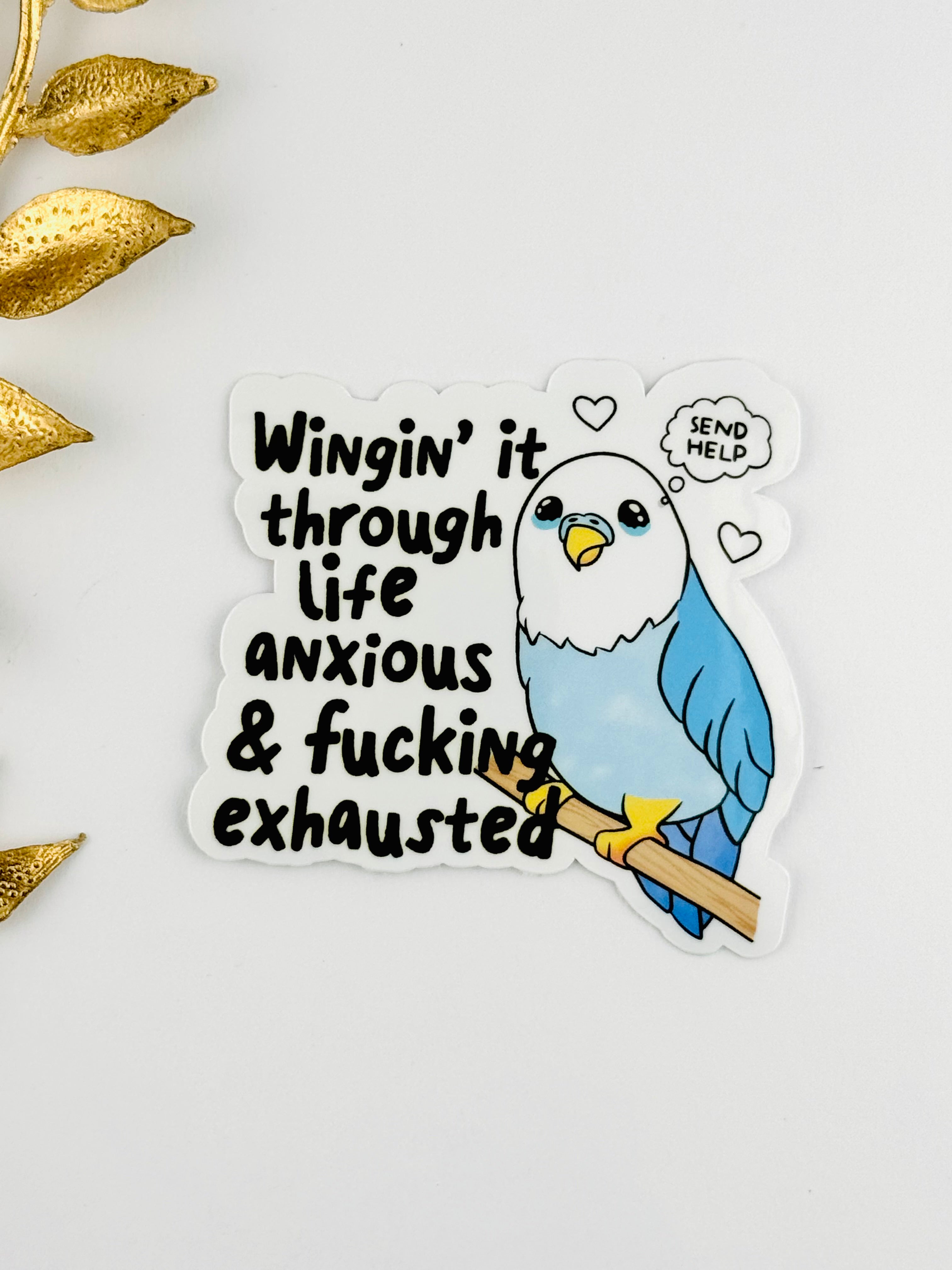 Sticker ~ Wingin It Through Life – Delilica