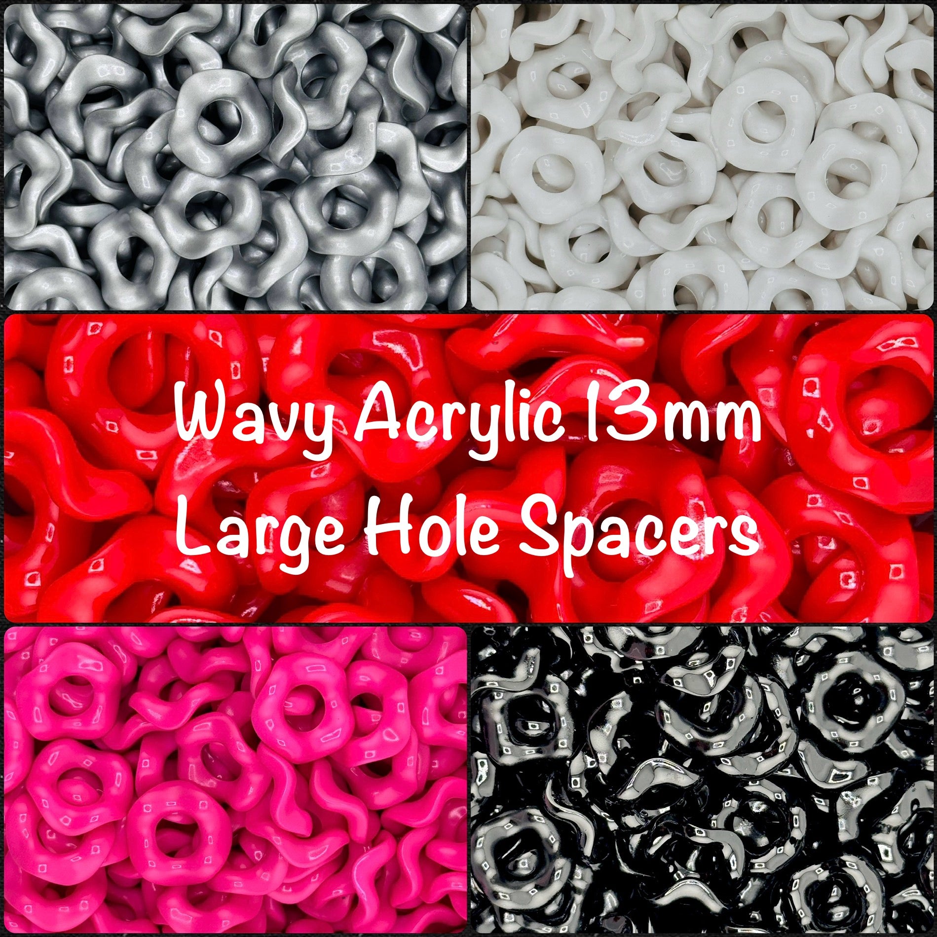 Wavy Acrylic 13mm Spacers (10ct) – Delilica